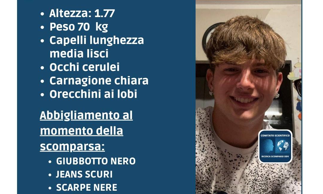 Caselle, appello urgente: scomparso il giovane tesserato Mattia Luisi